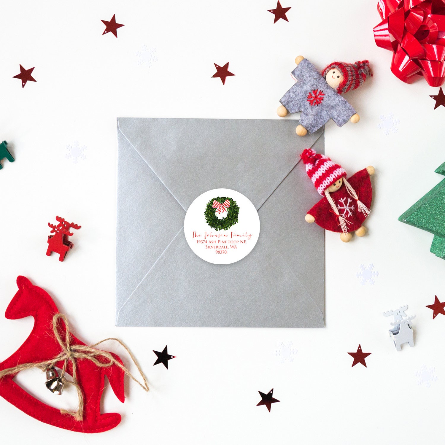 Custom Christmas Address Labels, 2 Inch Stickers, Holiday Address ...