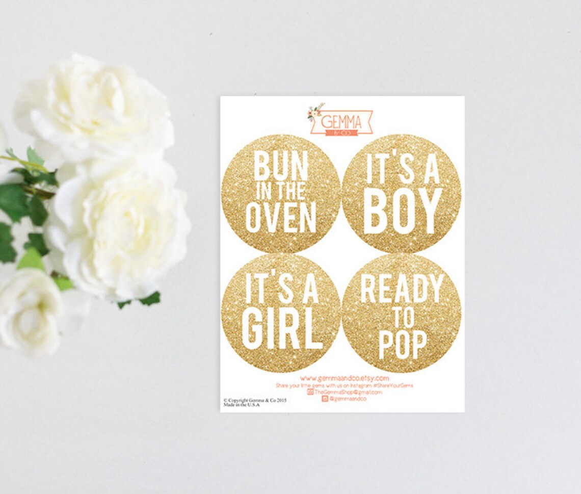 Pregnancy Bump Stickers Gold Glitter Modern Chic Belly Sticker - Etsy