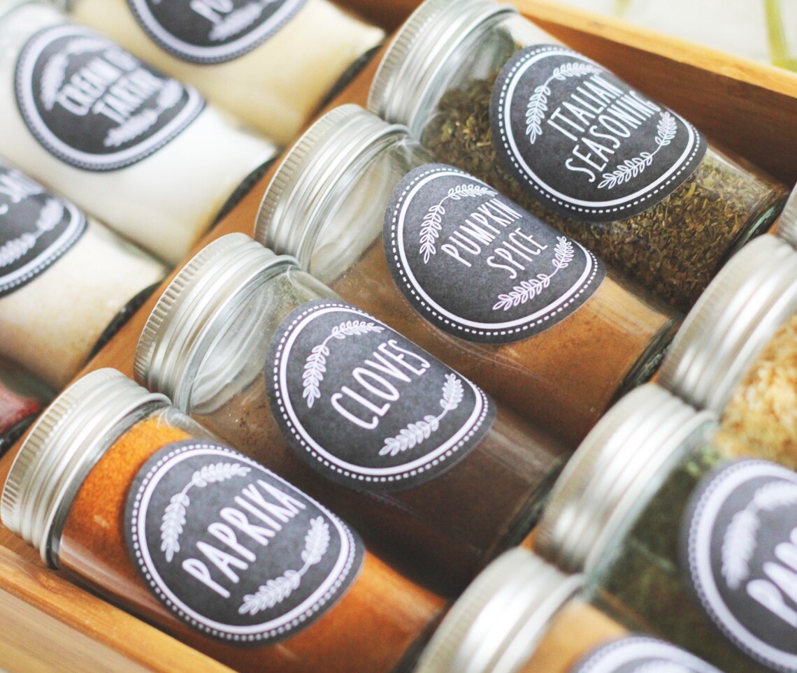 Modern Spice Labels Chalkboard Labels - Etsy