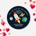 Rocketship Space Valentines Stickers, Customized Valentines Stickers ...