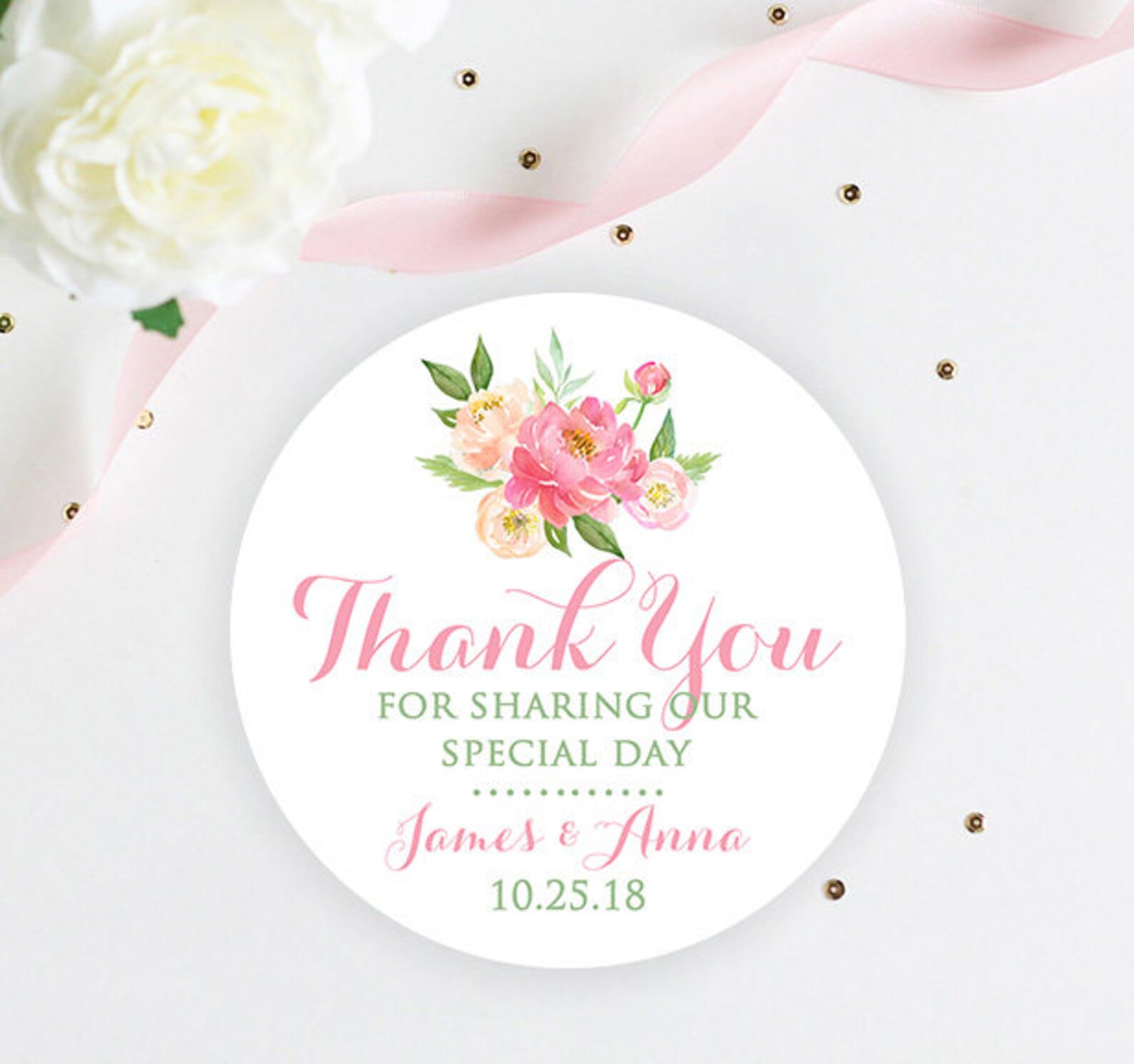 Wedding Favor Stickers, Floral Wedding Favor Stickers, Favor Box ...