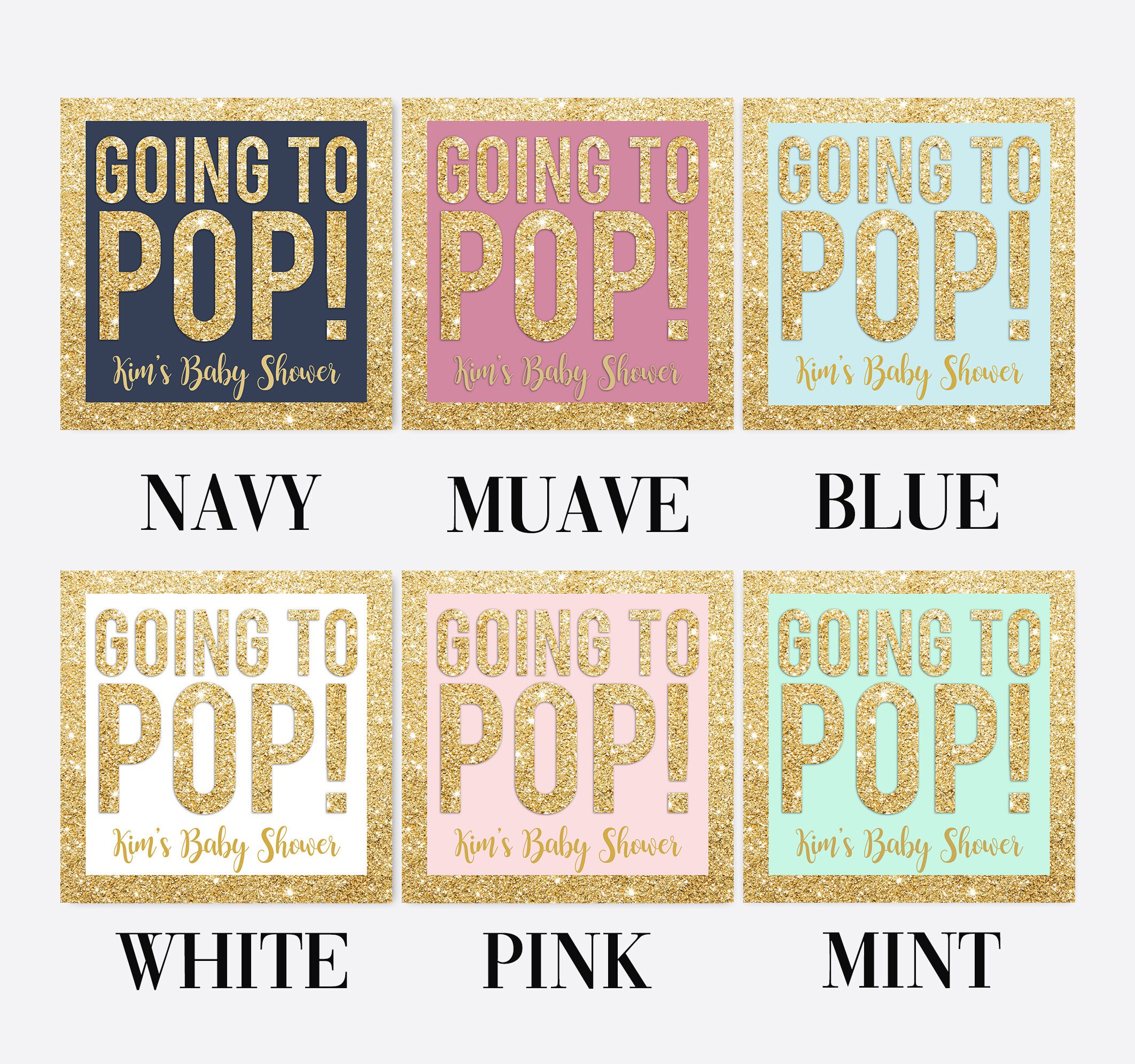 Custom Baby Shower Favor Stickers Going to Pop Stickers | Etsy