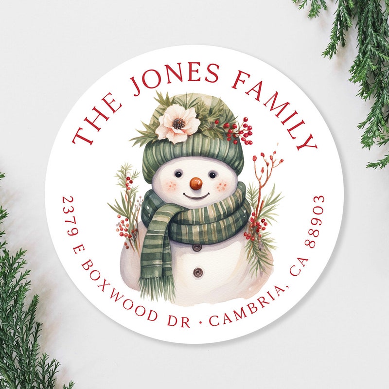 Snowman Labels - Etsy