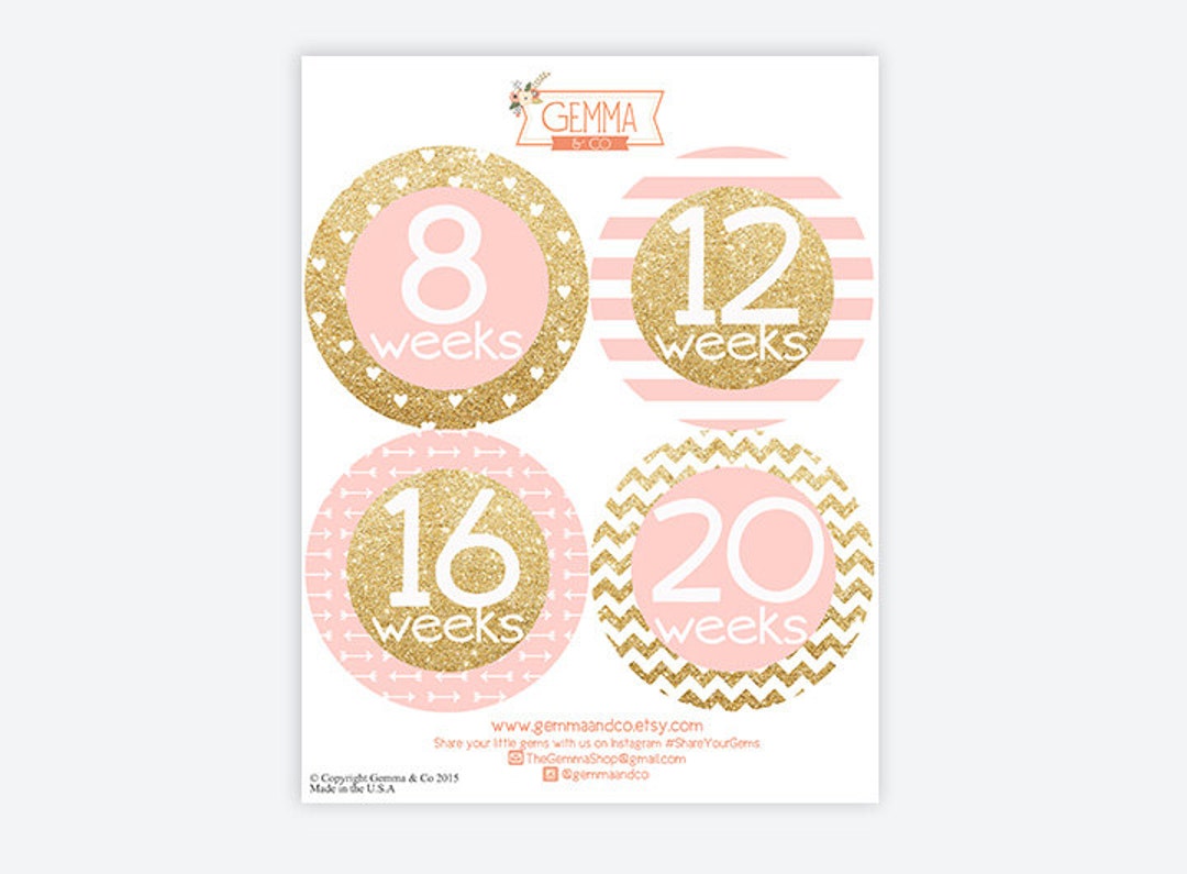 Pregnancy Bump Stickers Gold Glitter Modern Chic Belly Sticker Set - Etsy
