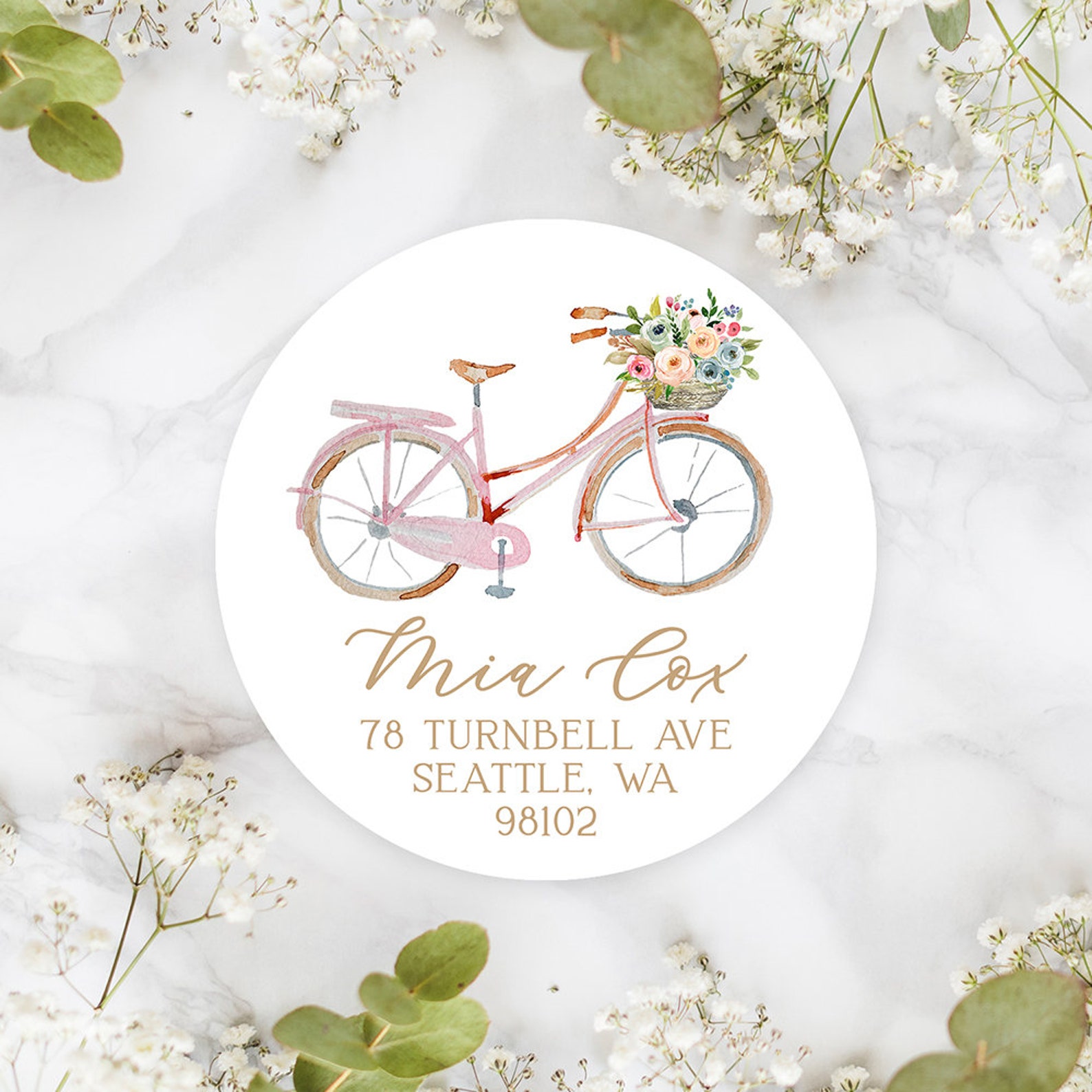 Cute Bike Address Labels, Modern Address Labels, Wedding Address Labels ...