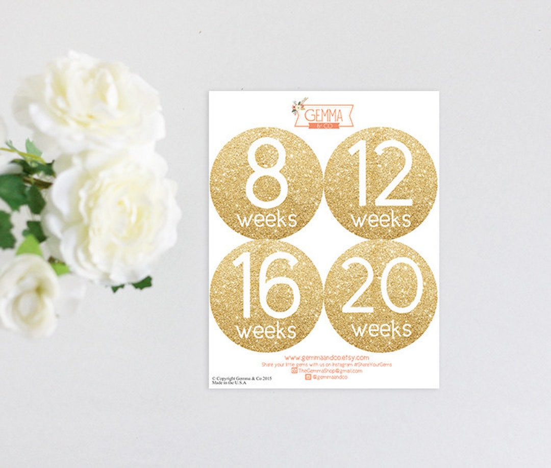 Pregnancy Bump Stickers Gold Glitter Modern Chic Belly Sticker Set - Etsy
