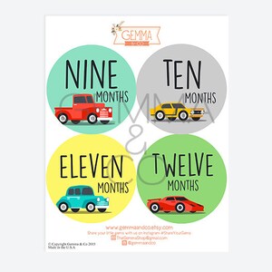 The Dash | Baby Boy Cars Monthly Sticker Set, Modern Month Stickers ...