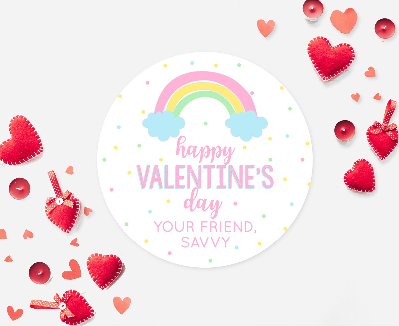 Magical Rainbow Valentines Stickers Customized Valentines - Etsy