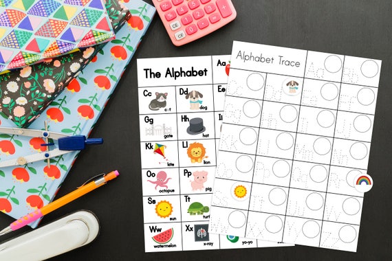 ABC Sticker and Trace Chart Learning Chart Pre School Abcs | Etsy