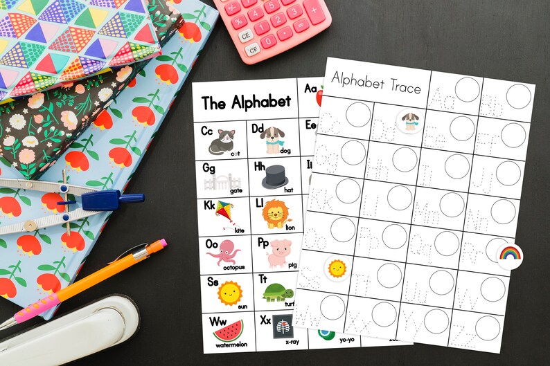 ABC Sticker and Trace Chart Learning Chart Pre School Abcs | Etsy