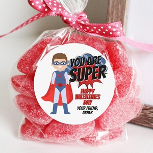 Superhero Boy Valentines Stickers, Customized Valentines Stickers ...