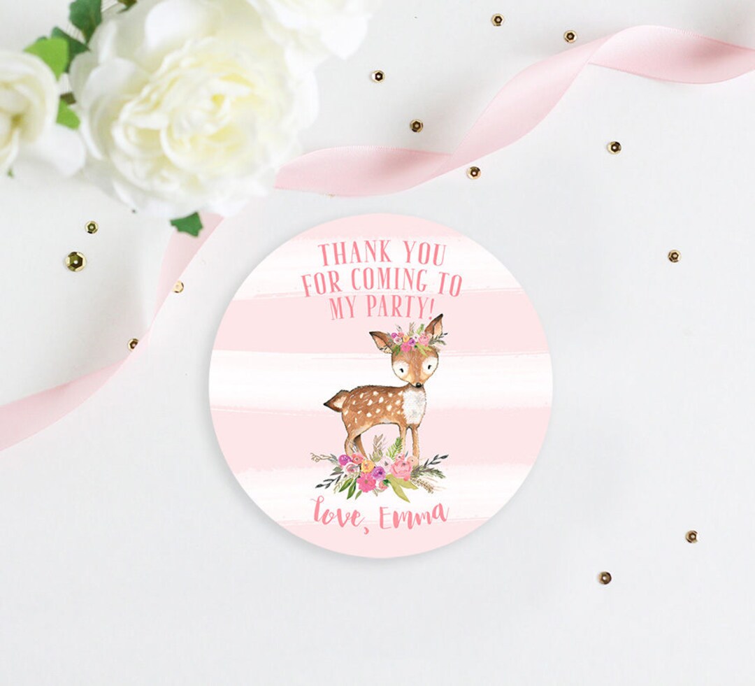 Deer Favor Tag, Deer Thank You Tag, Deer Birthday Party, Party Favor ...