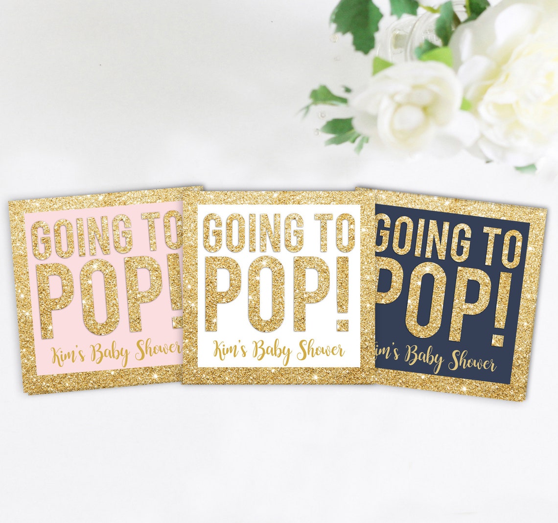 Custom Baby Shower Favor Stickers Going to Pop Stickers | Etsy