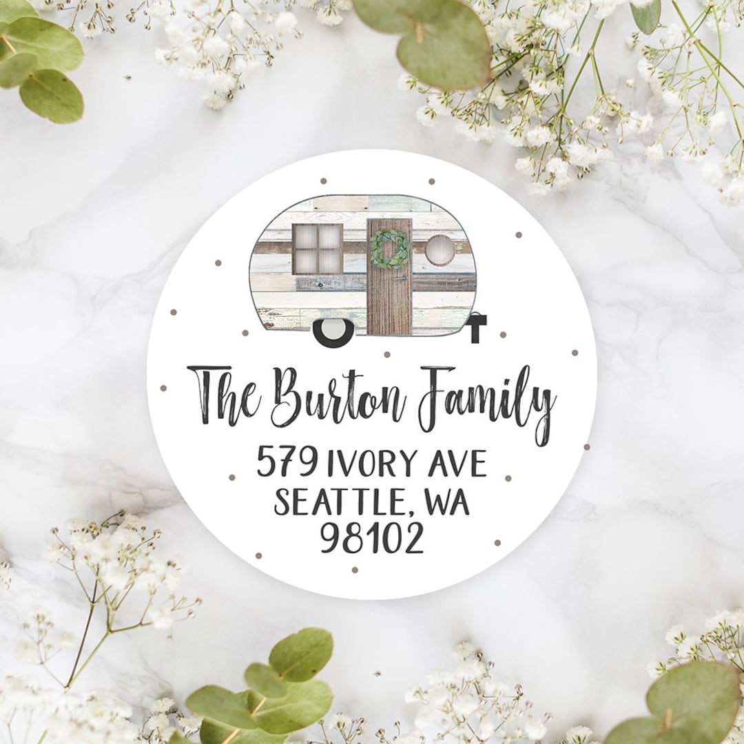 Happy Camper Address Labels, Modern Address Labels, Address Labels ...
