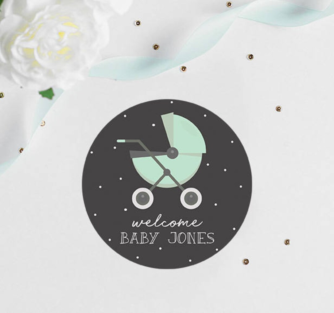 Baby Boy Shower Favor Sticker Tags, Welcome Baby Stickers, Baby Boy ...
