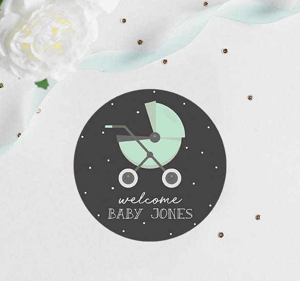Baby Boy Shower Favor Sticker Tags Welcome Baby Stickers | Etsy