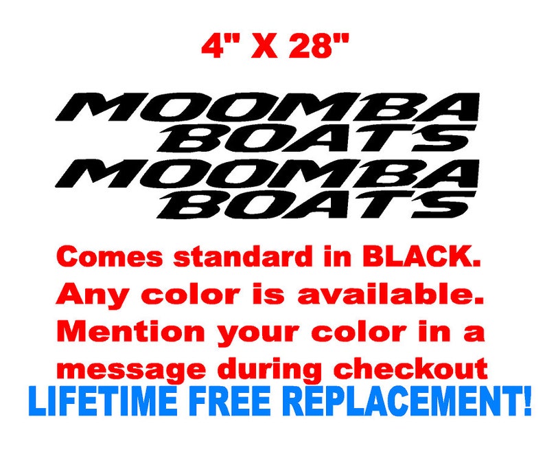 TWO 2 MOOMBA BOARD BOATS Marine Decals 12" NEW