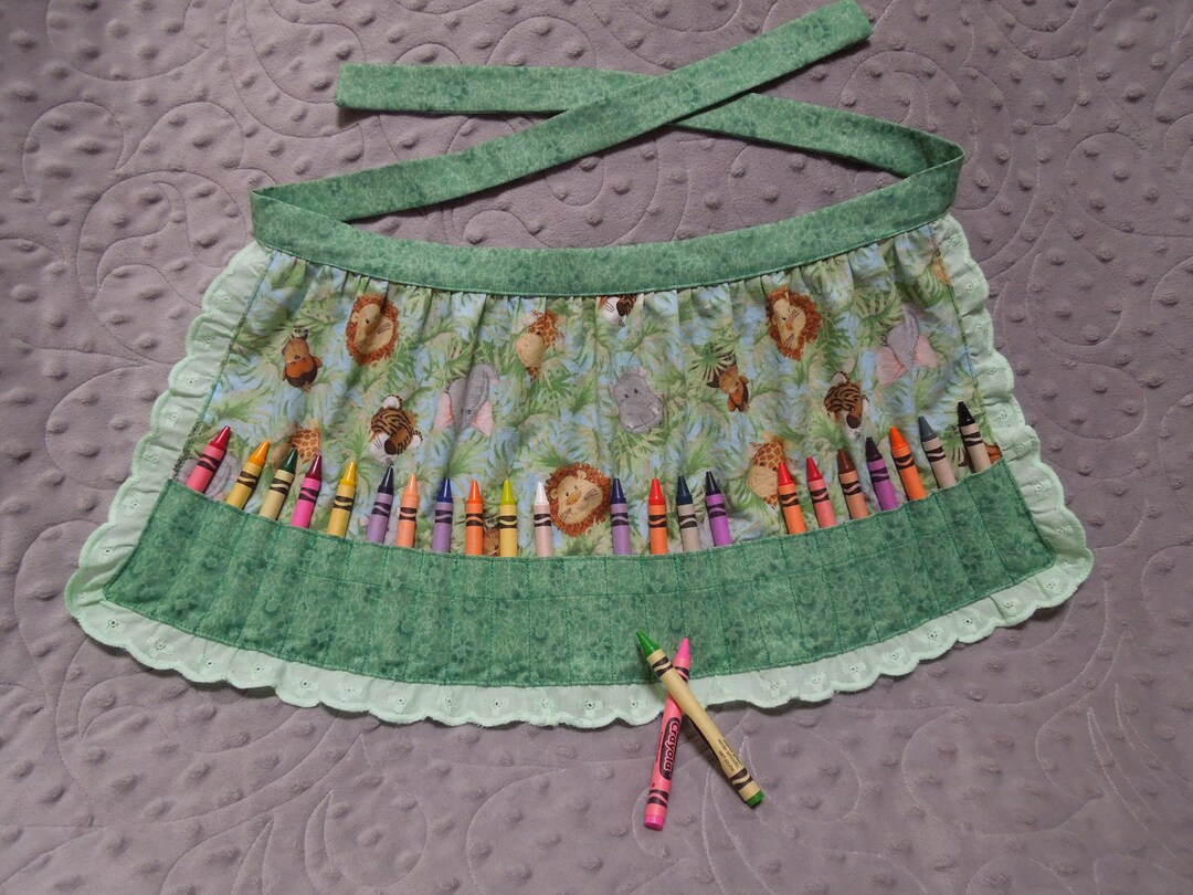 Crayon Apron, Girls Crayon Apron, Girls Birthday Gift, Girls Christmas ...