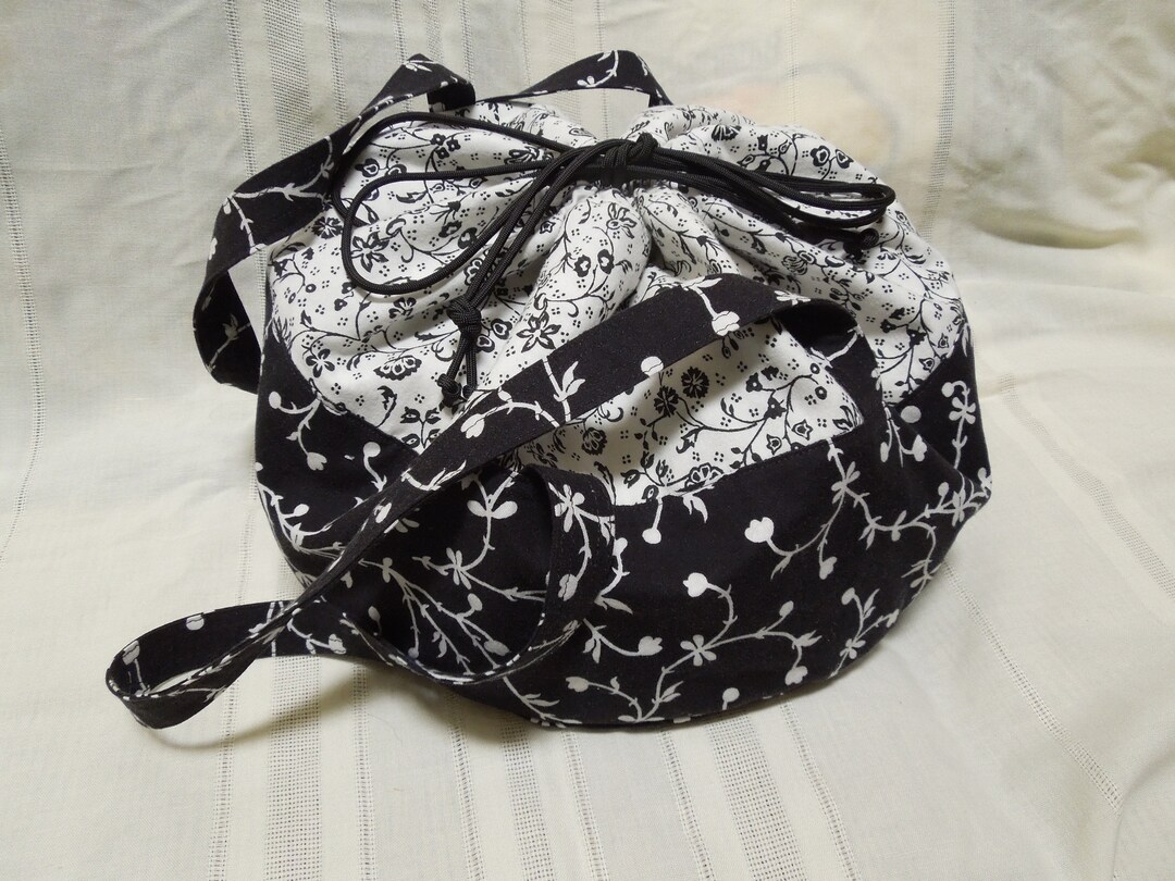 Large Drawstring Project Bag, Circle Tote Bag, Travel Project Pouch ...