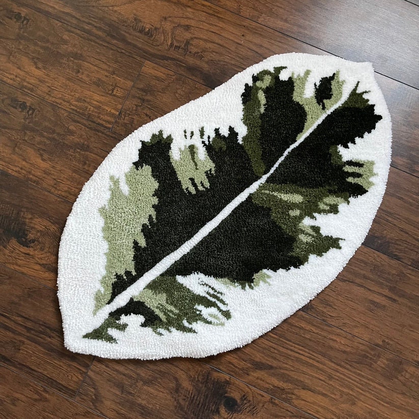 Rubber Plant Leaf Rug Custom Tufted Rugs Home Decor - Etsy