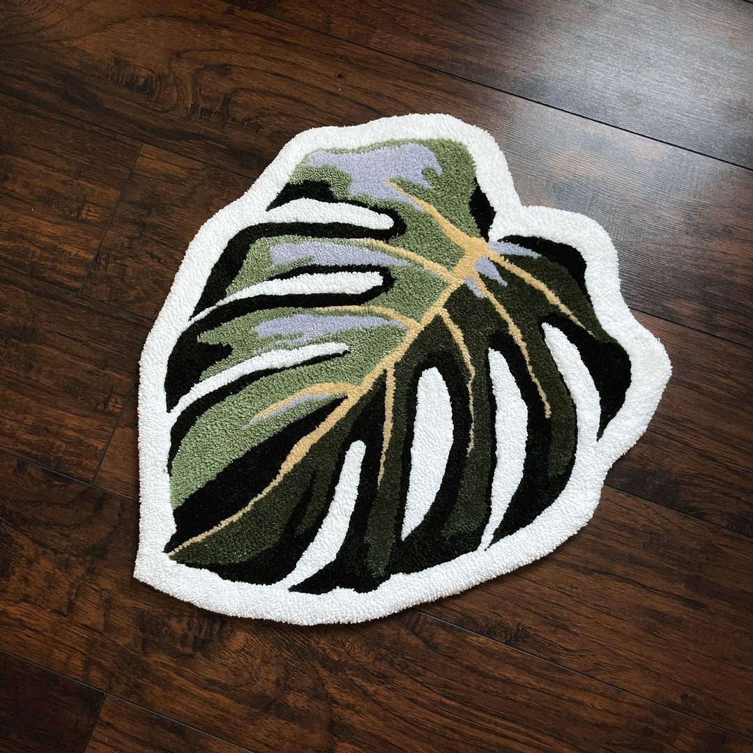 Monstera Leaf Rug | Custom Tufted Rugs | Home Decor | Rahrahrugs - Etsy