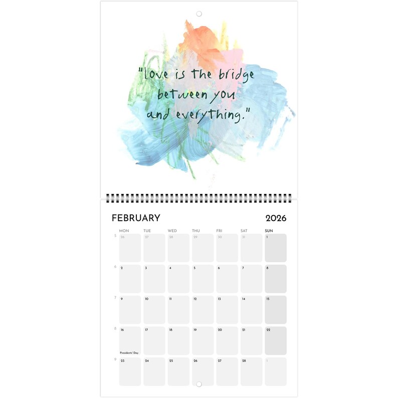 Colorful Rumi Quotes Calendar 2026 - Inspirational Wall Art ...