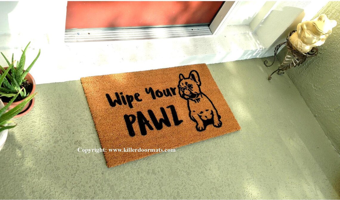 Wipe Your Pawz Funny Dog Custom Hand Painted Welcome Door Mat - Etsy