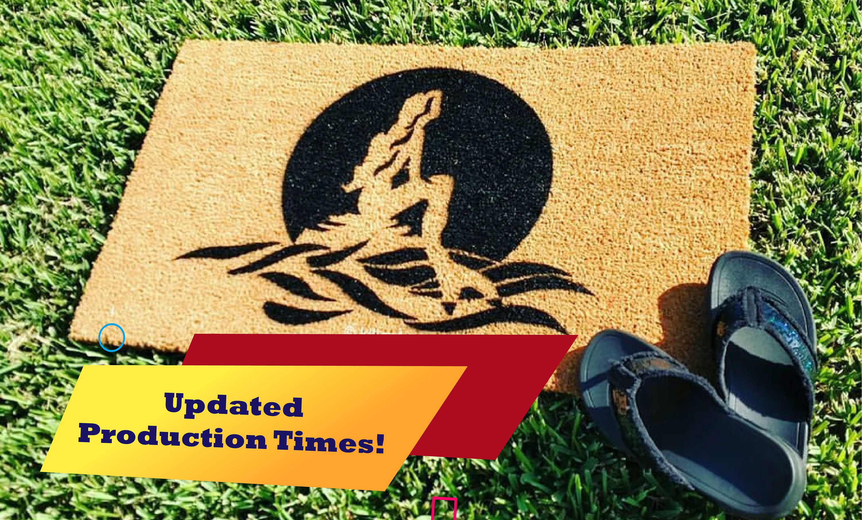 Pretty Mermaid Fantasy Custom Hand Painted Welcome Door Mat by Killer ...