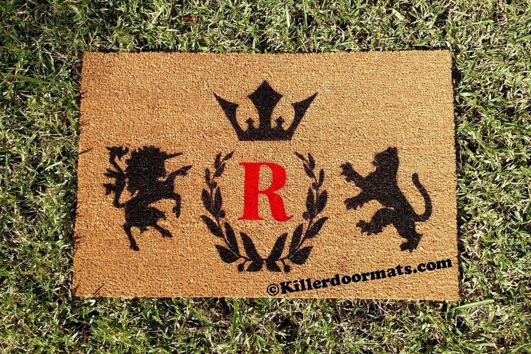 Regal Crest With Monogram Custom Hand Painted Welcome Door Mat by ...
