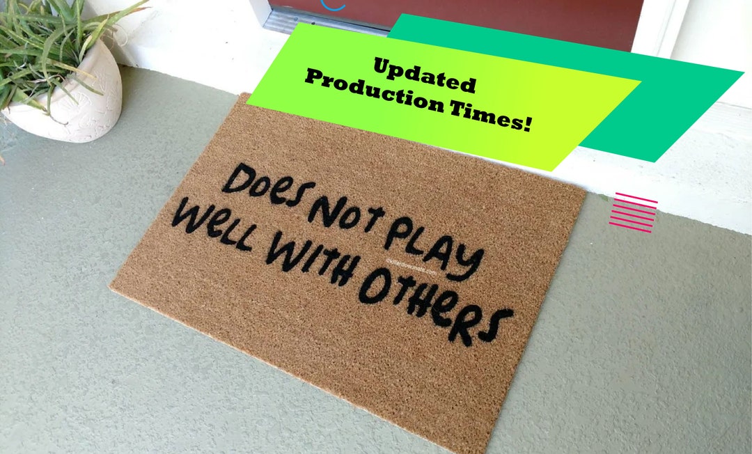 Does Not Play Well With Others Custom Hand Painted Funny Welcome Door ...