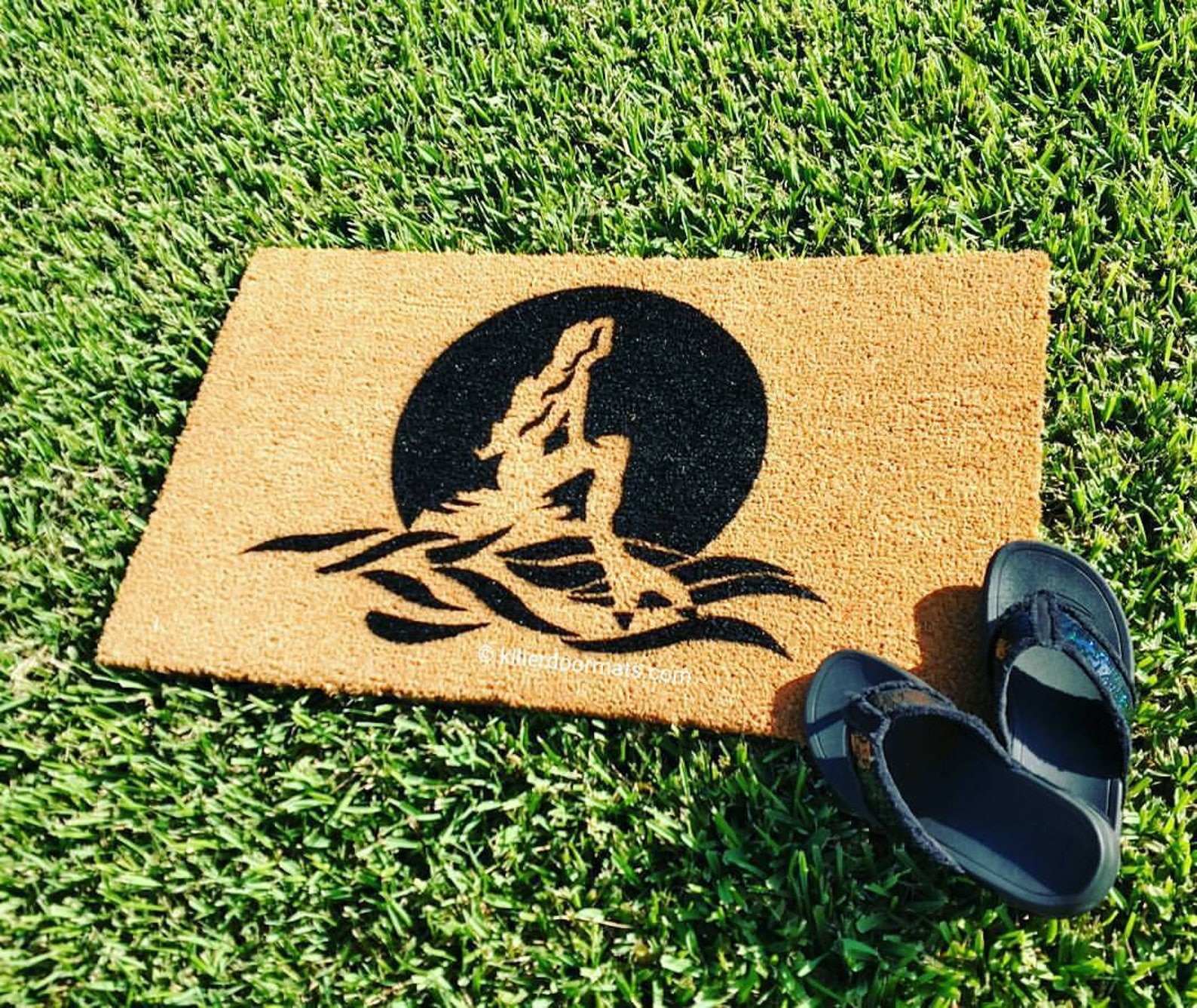 Pretty Mermaid Fantasy Custom Hand Painted Welcome Door Mat by Killer ...