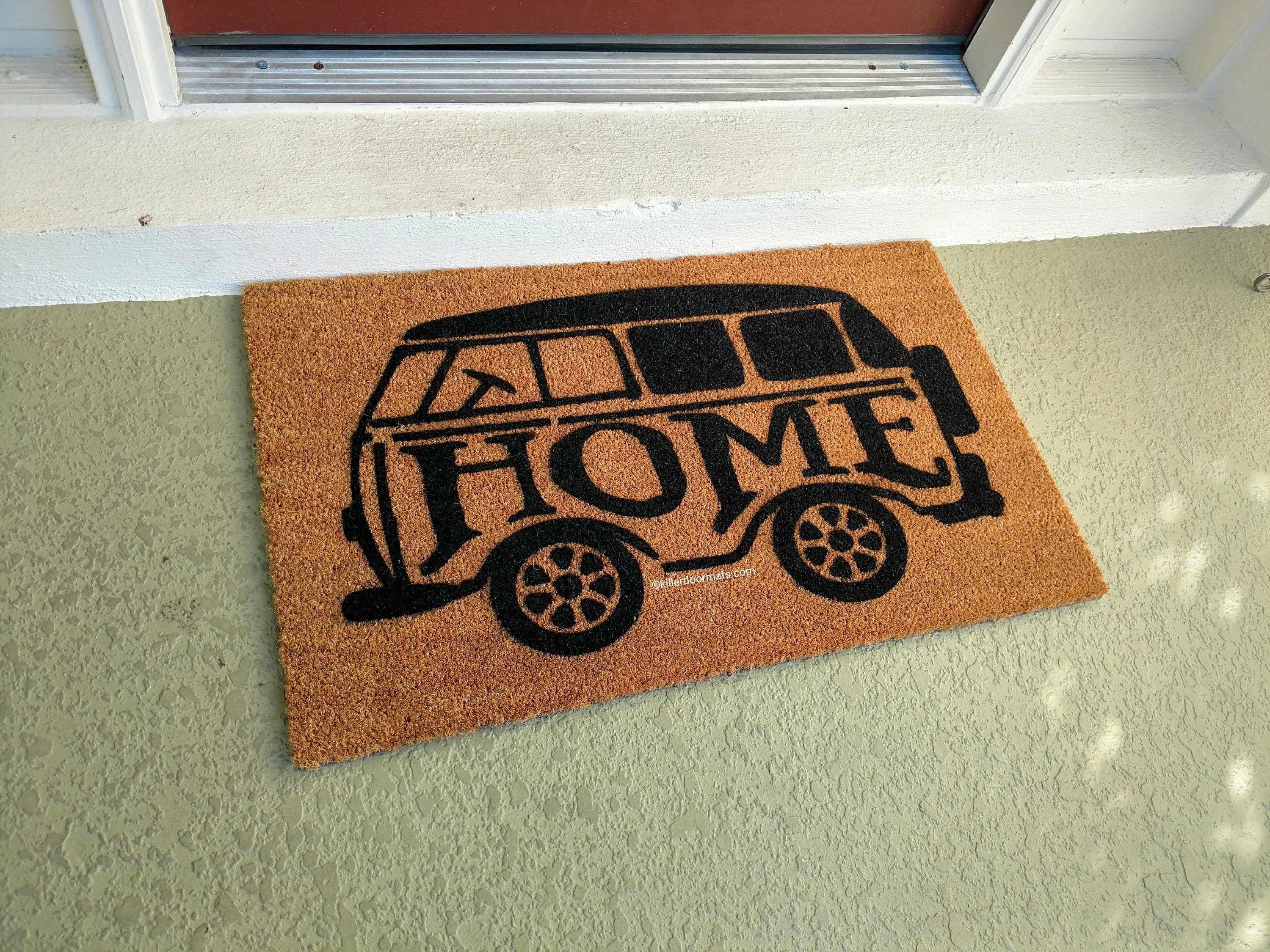 Home Mini Bus Custom Hand Painted Welcome Door Mat by Killer Doormats ...