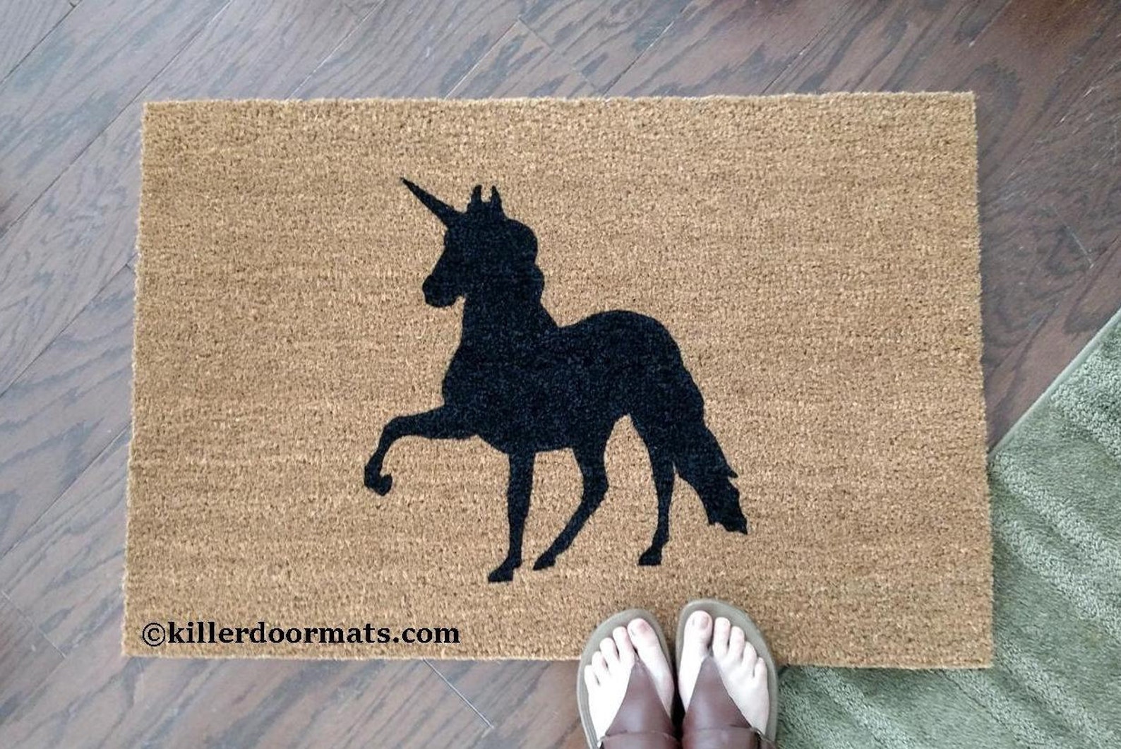 Unicorn Custom Hand Painted Fantasy Welcome Door Mat by Killer - Etsy