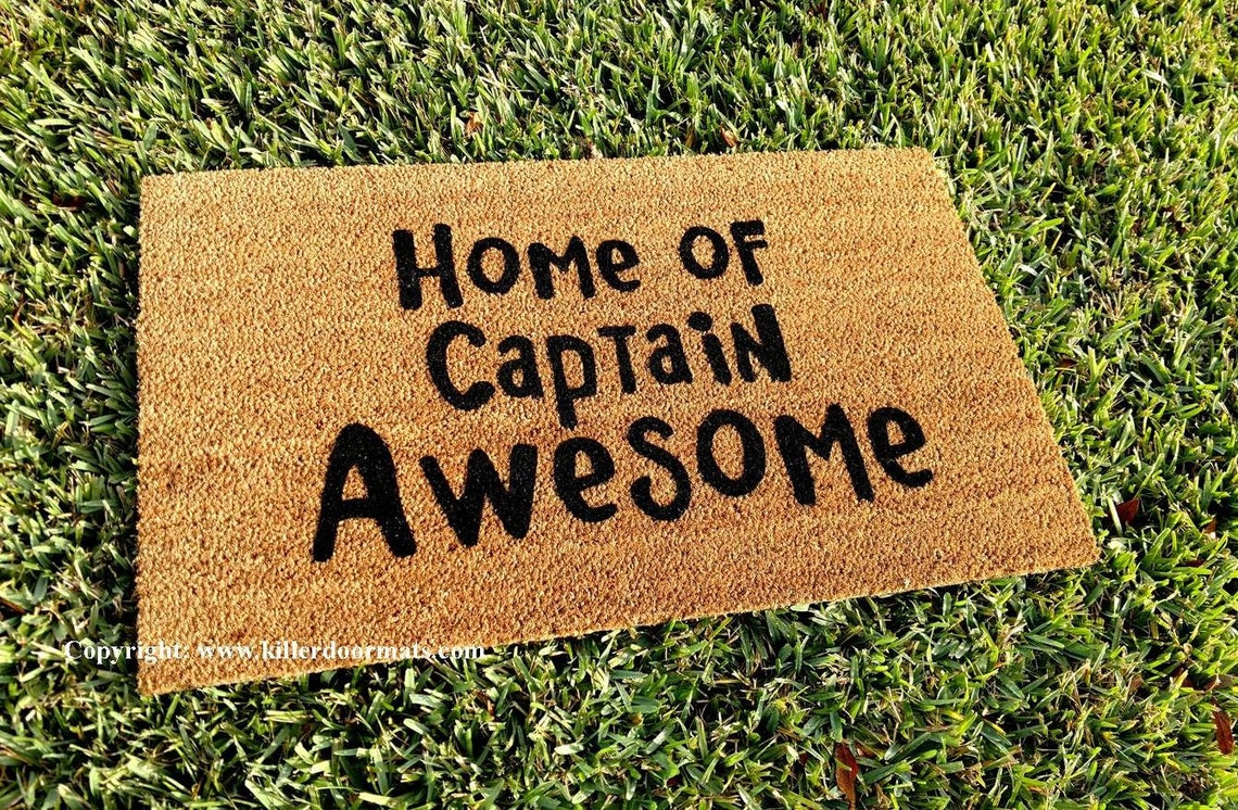 Home of Captain Awesome Custom Handpainted Funny Welcome | Etsy