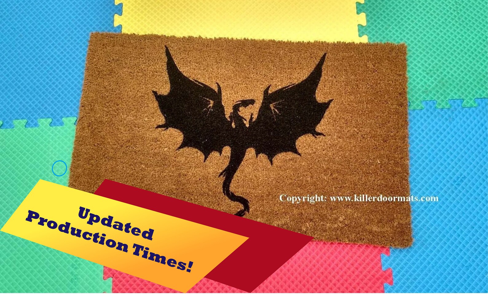 Flying Dragon Custom Hand Painted Fantasy Welcome Door Mat by - Etsy