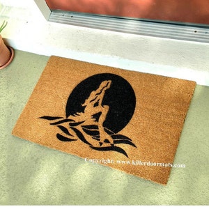 Pretty Mermaid Fantasy Custom Hand Painted Welcome Door Mat by Killer ...