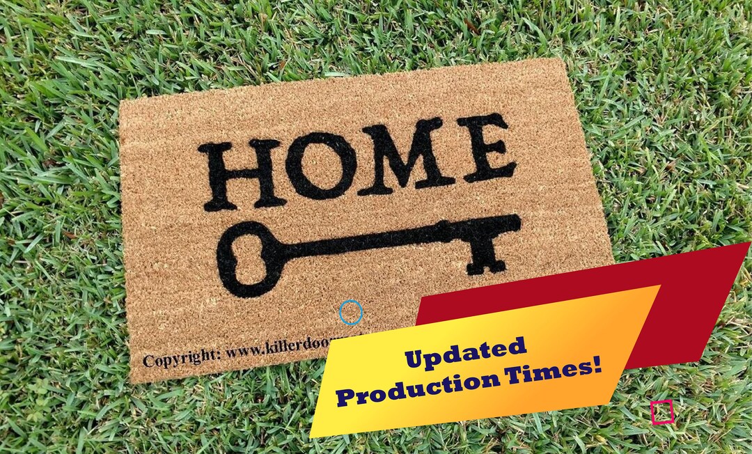 Home (with a Key) Custom Handpainted Welcome Doormat by Killer Doormats ...