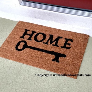 Home (with a Key) Custom Handpainted Welcome Doormat by Killer Doormats ...