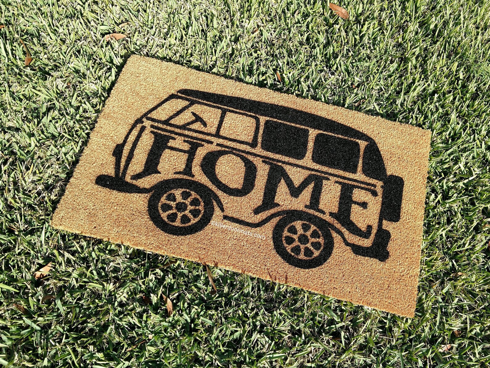 Home Mini Bus Custom Hand Painted Welcome Door Mat by Killer Doormats ...