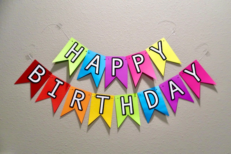 Happy Birthday Banner. Happy Birthday Banner Personalized. - Etsy