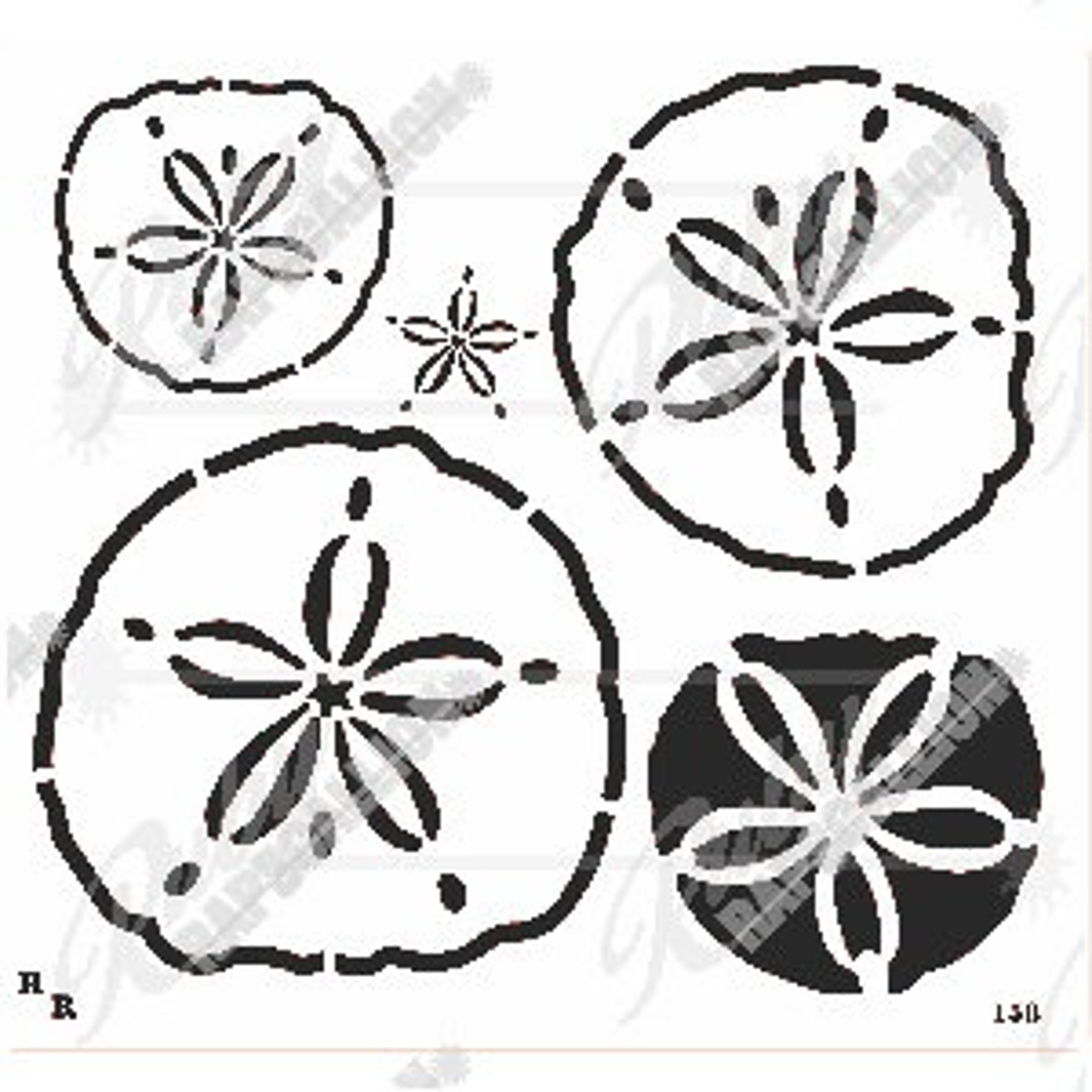 Stencil 158 Sand Dollar Digital Download - Etsy