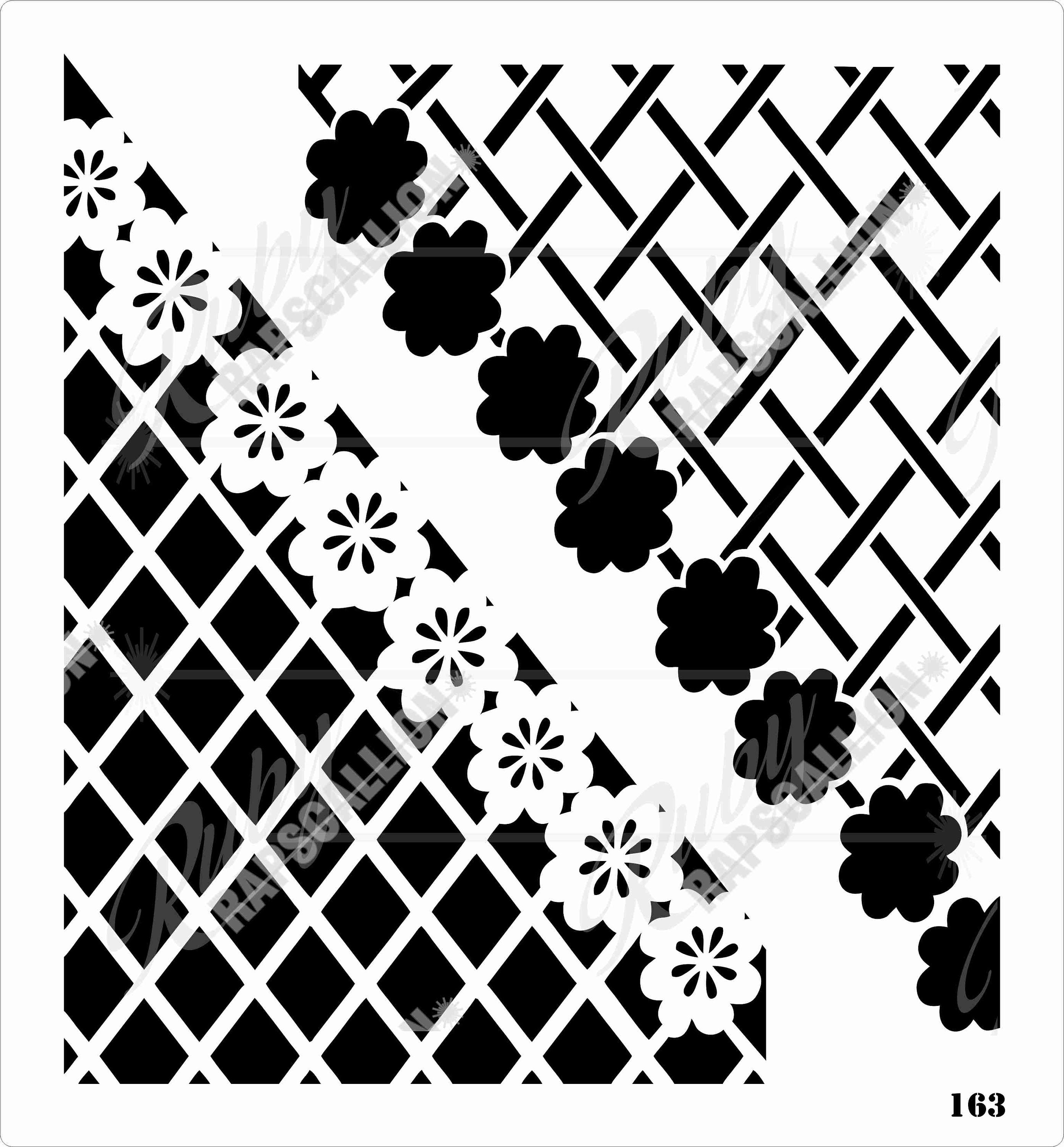 Stencil 163 Floral Corner & Reverse Design Digital Download - Etsy