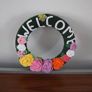 Wreath - Welcome Flowers - Pattern - Etsy