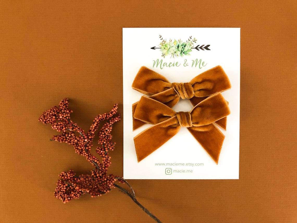 Copper Velvet Bows - Etsy