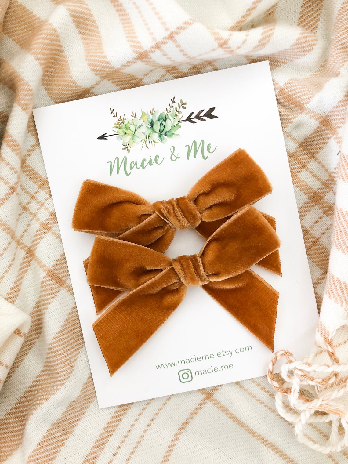 Copper Velvet Bows - Etsy