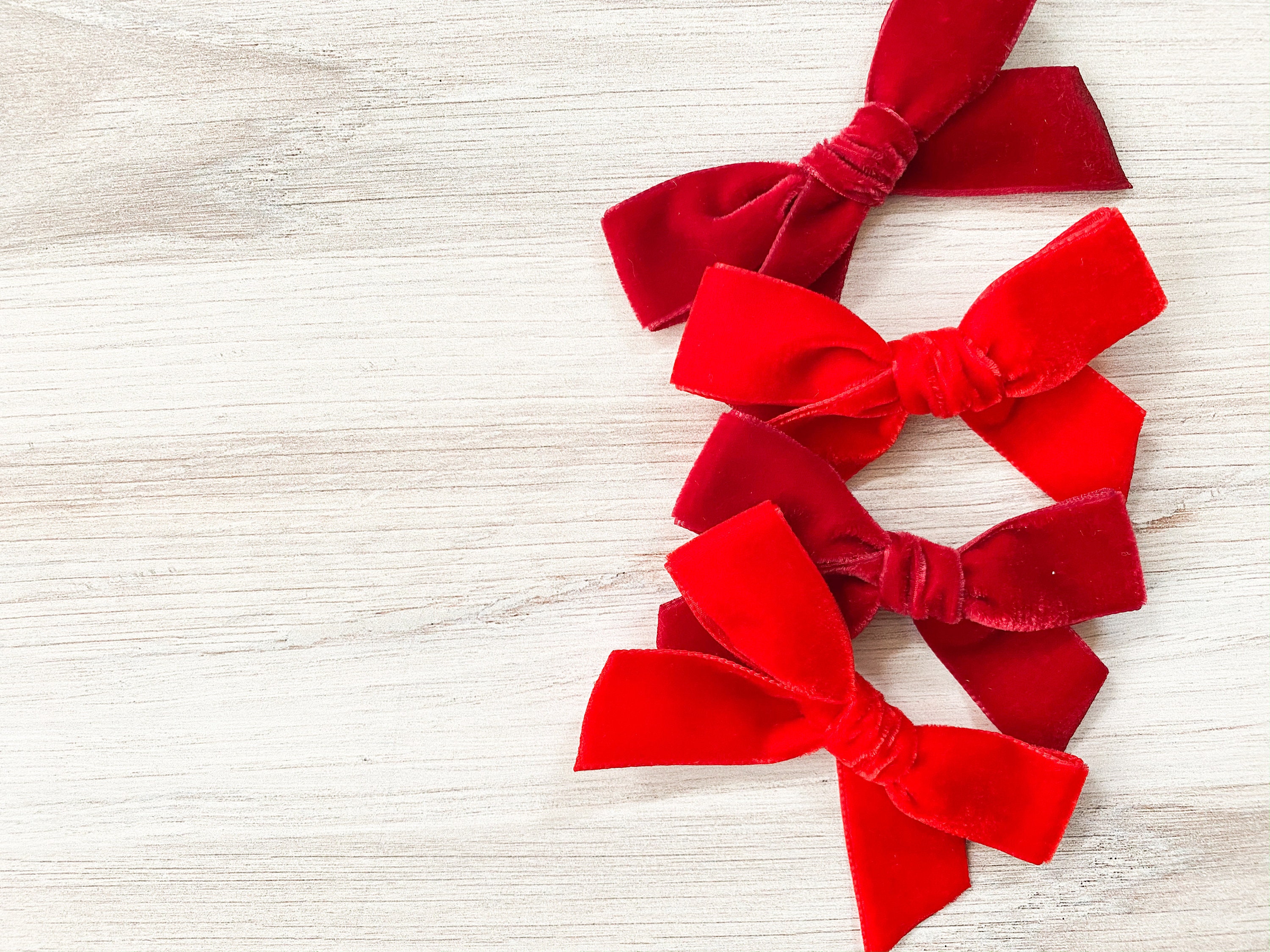 Dark Red Velvet Bows Christmas Bows Velvet Pigtail Bows | Etsy