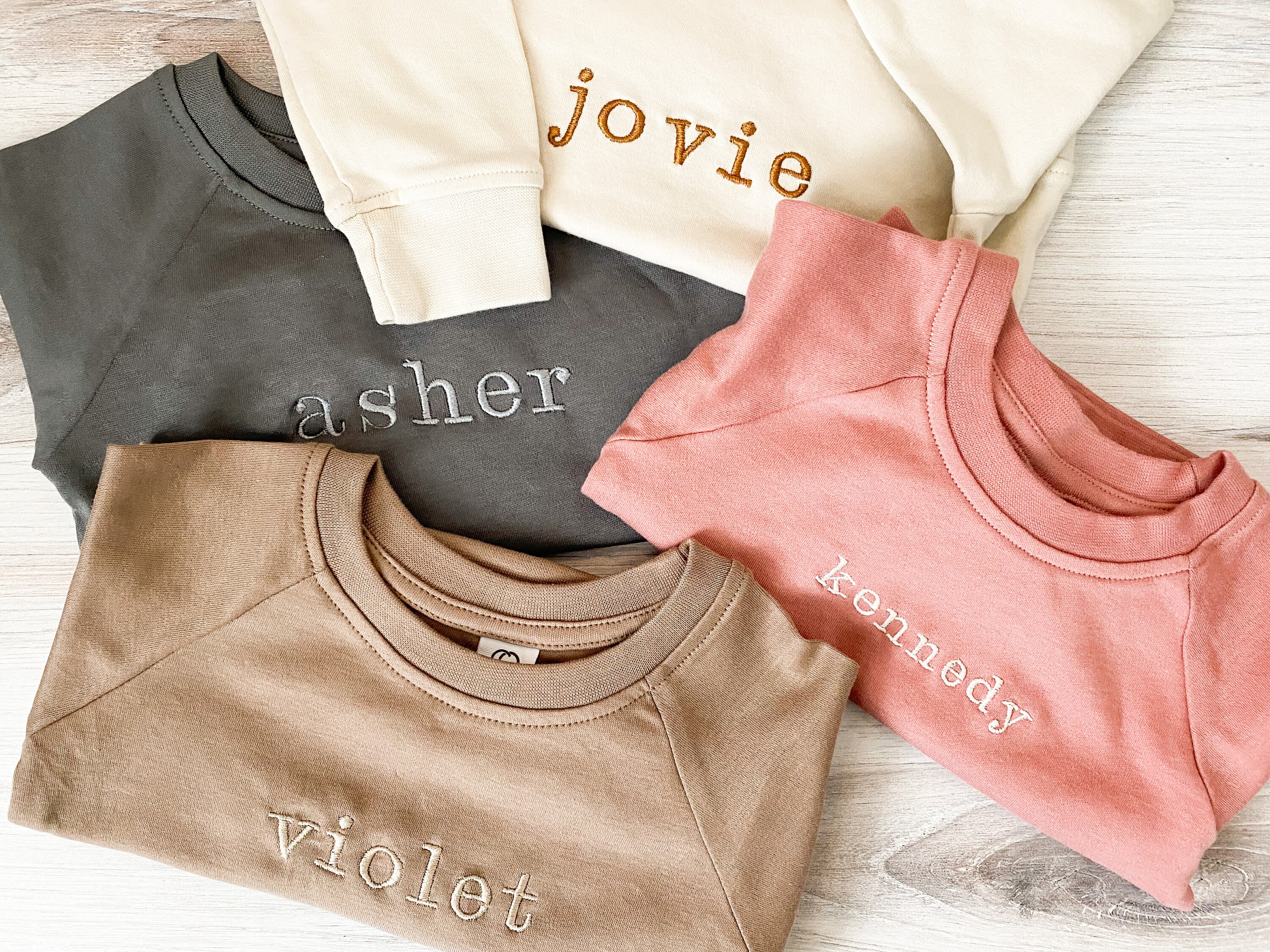 Rose Custom Name Embroidered Crewneck Embroidered Shirt | Etsy