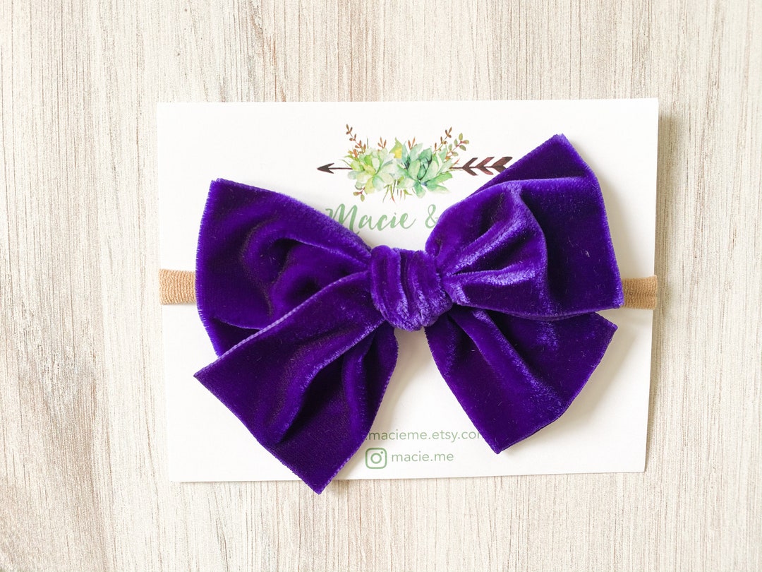 Purple Velvet Bow - Oversized Bow - Fall Color Bow - Girls Bow - School ...