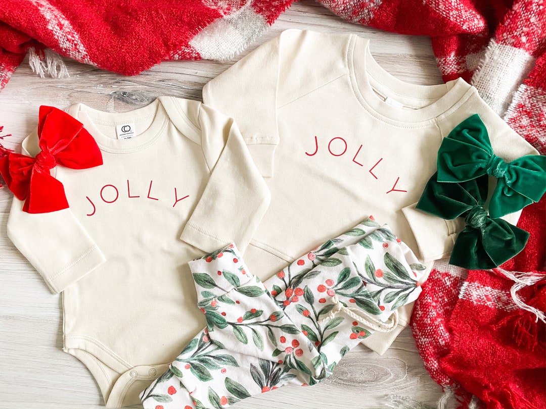 Jolly Crewneck or Bodysuit Organic Clothing Toddler Girls Christmas ...