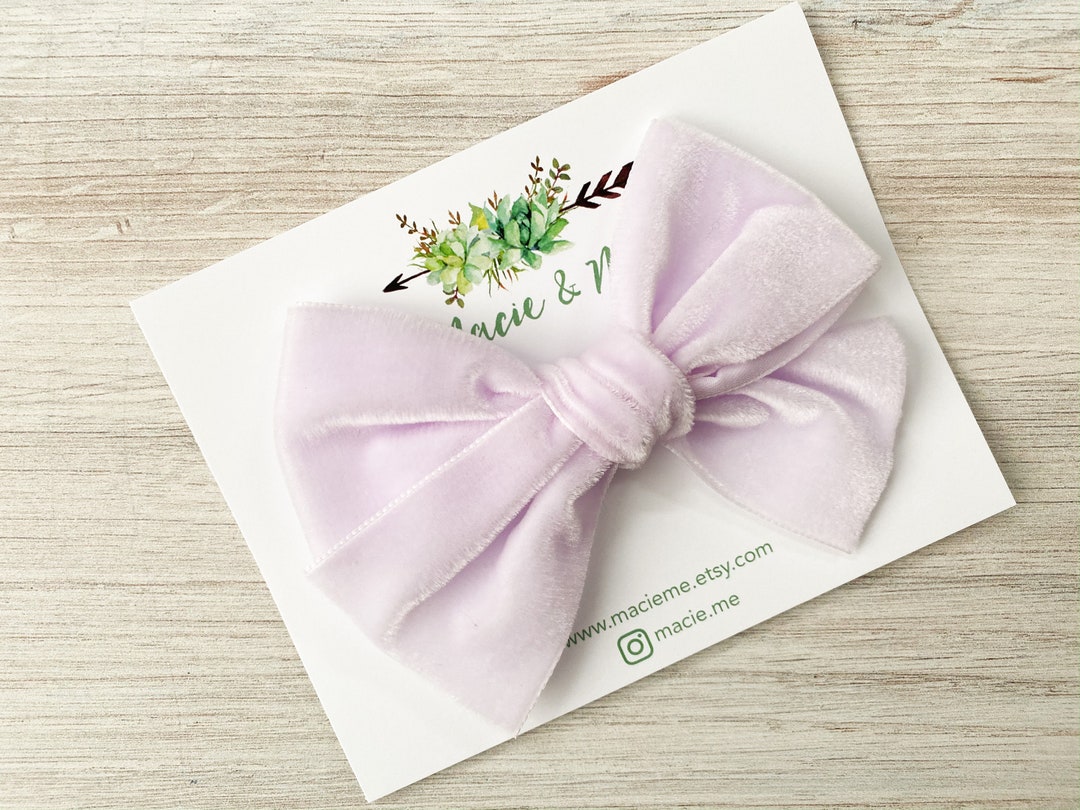Light Lilac Velvet Bow Oversized Bow Fall Bow Girls Pink Bow School Bow ...